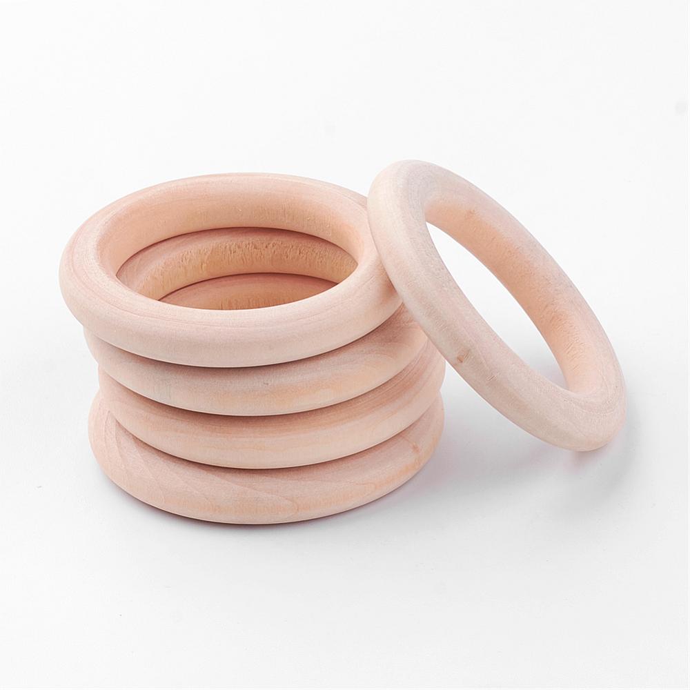 Unfinished Wood Linking Rings, Natural Macrame Wooden Rings – thepinkbead